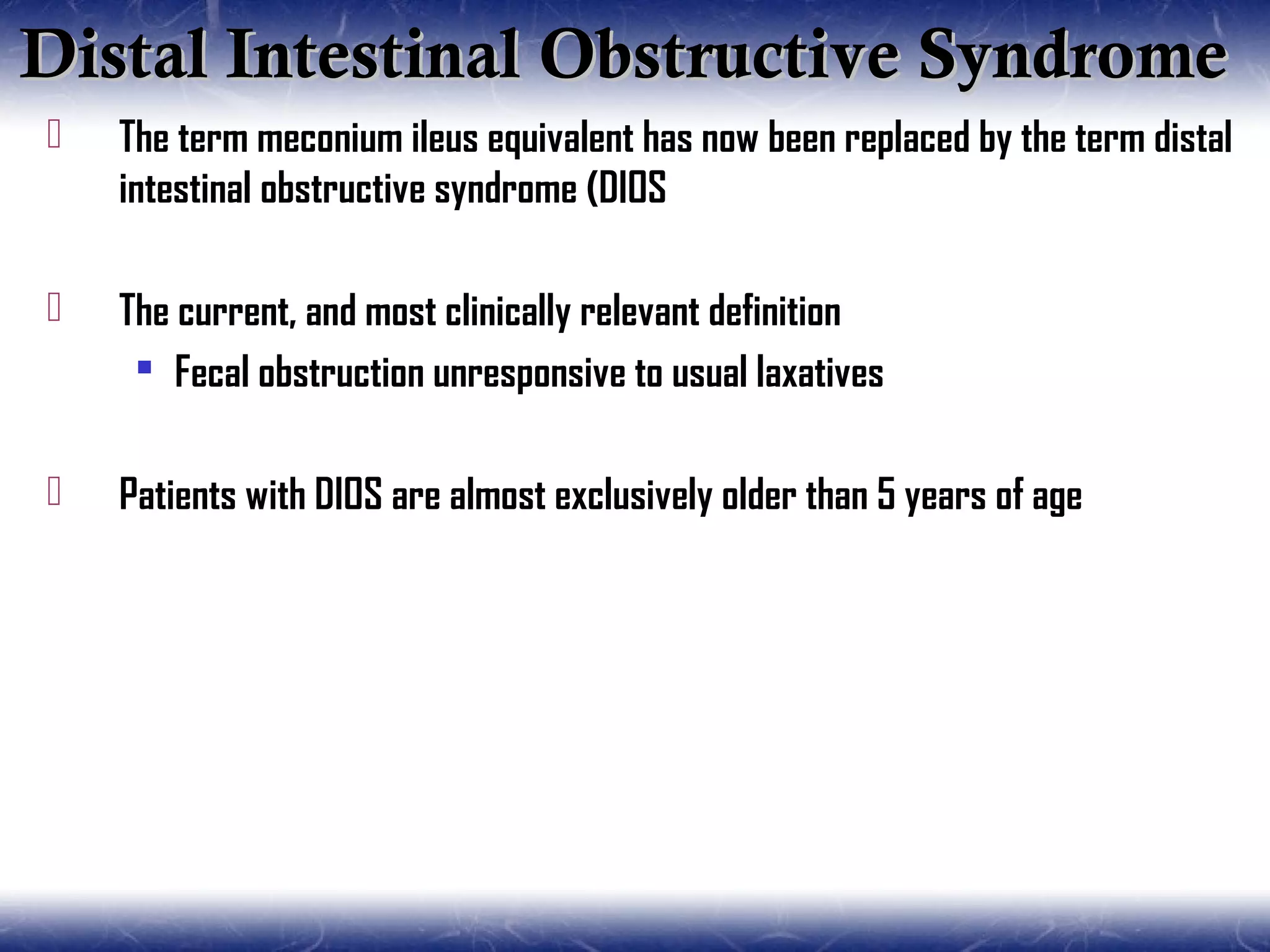 Meconium syndrome and short bowel syndrome | PPT