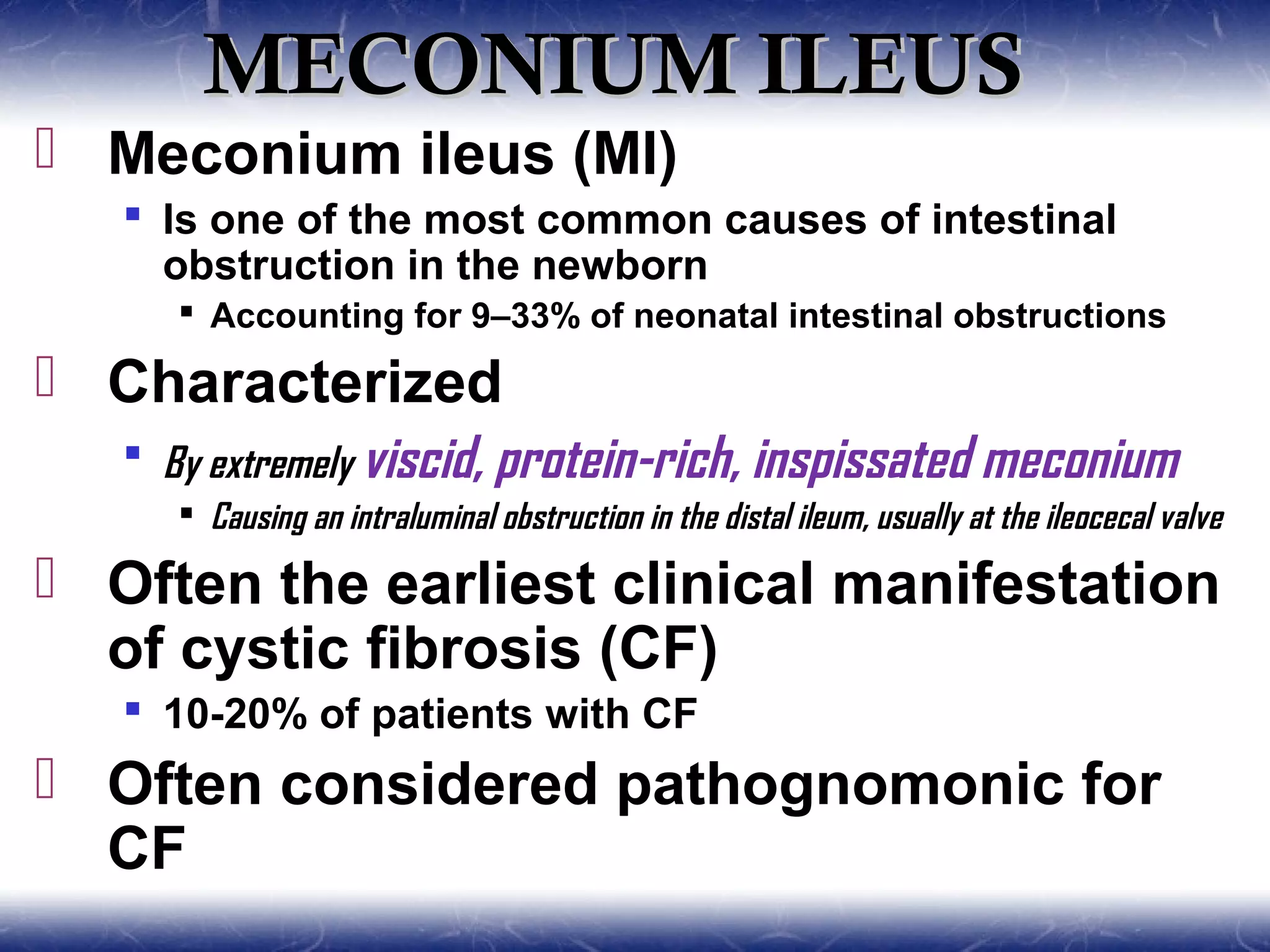Meconium syndrome and short bowel syndrome | PPT