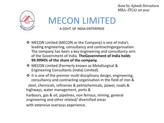 Mecon limited | PPTX