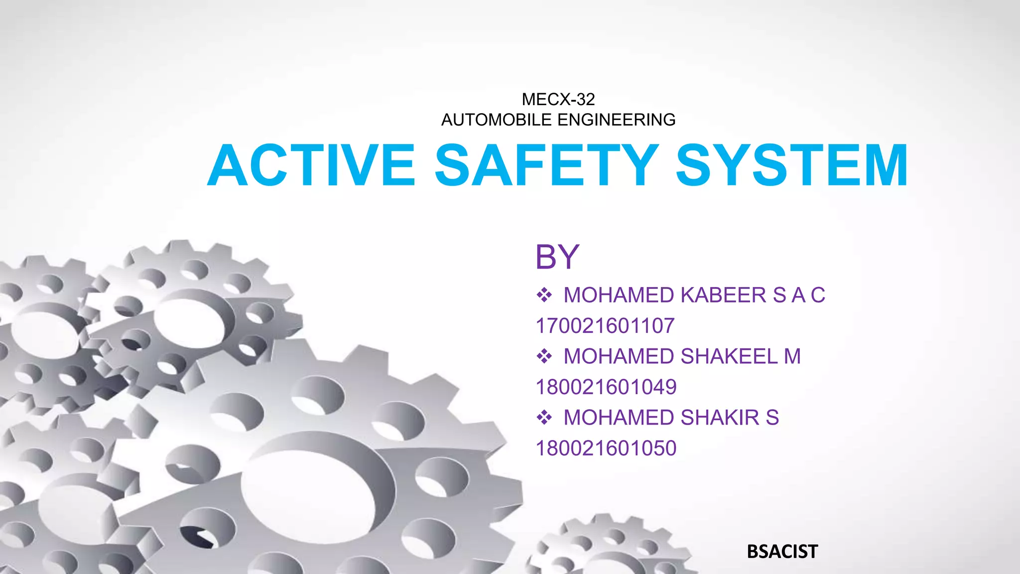 Active safety systems | PPTX