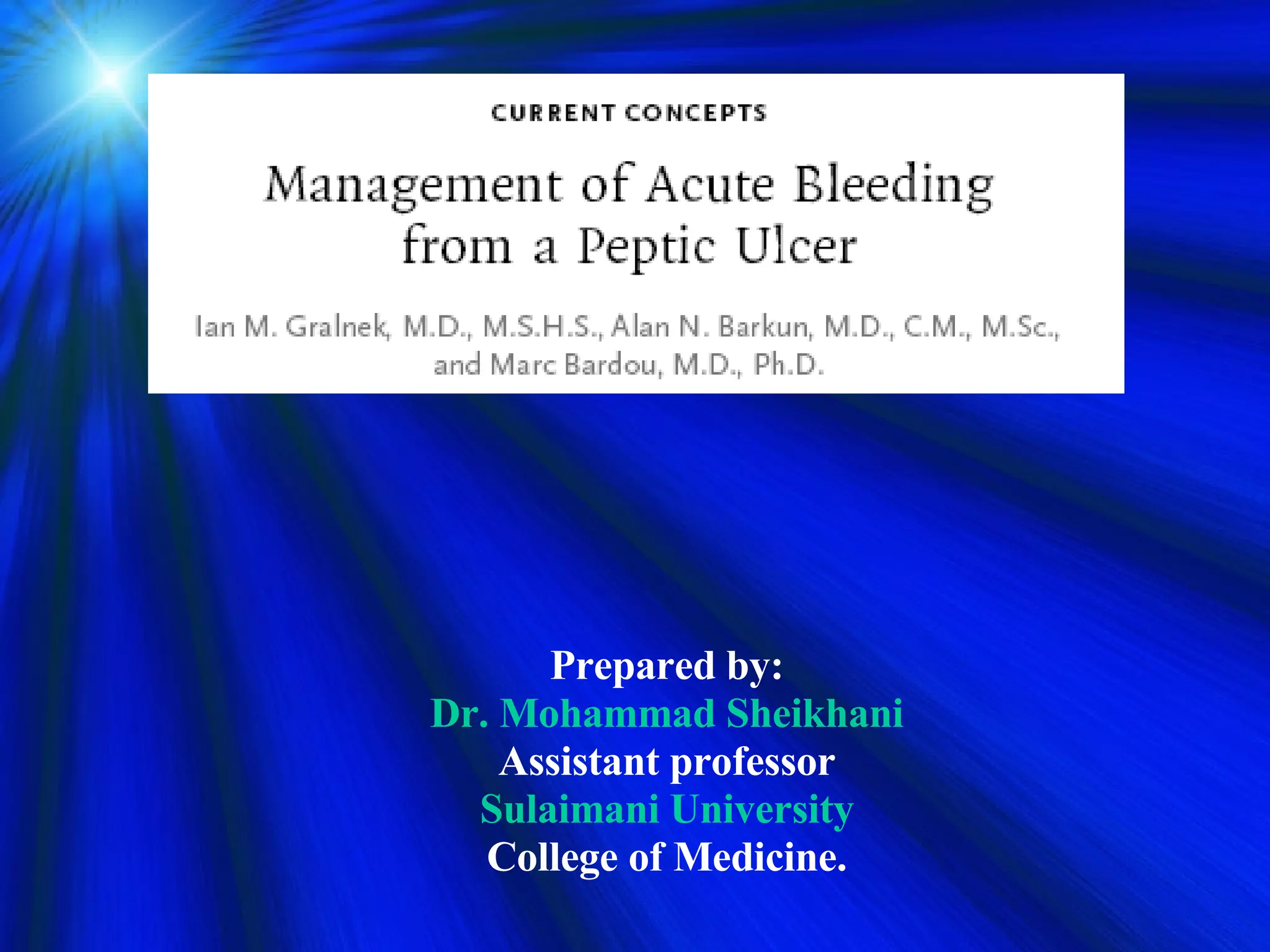 Med J Club Bleeding Du from NEJM. | PPT