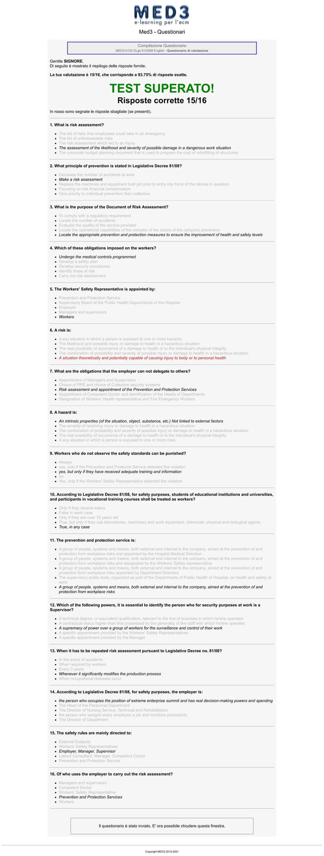 Med3 0125 d lgs 81/2008 | PDF