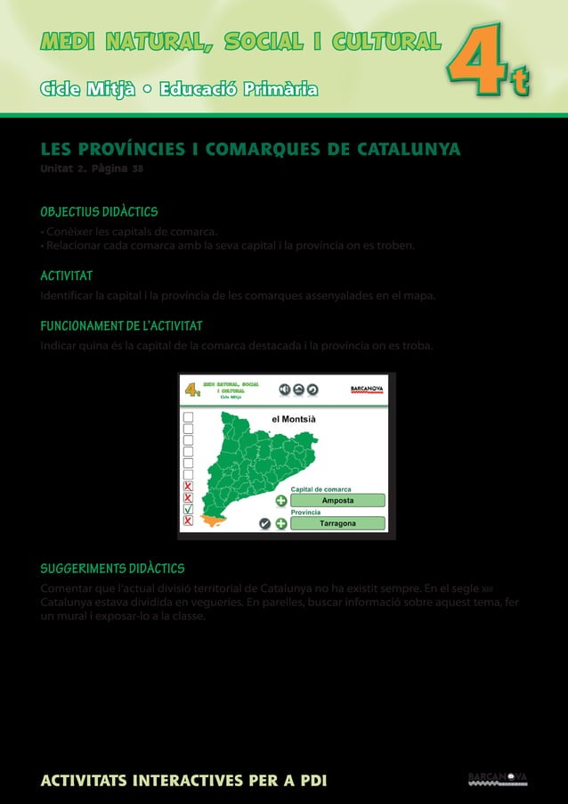 Fitxa pedagògica. Activitats PDI Medi natural, social i cultural | PDF