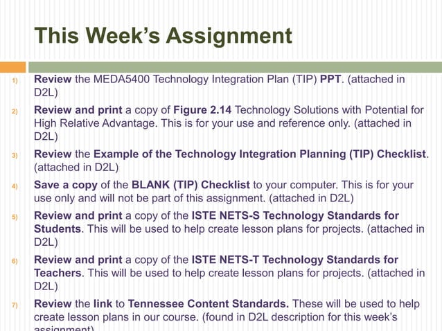 Meda5400TechnologyIntegrationPlanning(TIP)Model | PPTX