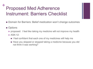 Medication Adherence Measure Update and Goals | PPT