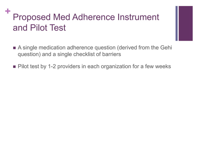 Medication Adherence Measure Update and Goals | PPT