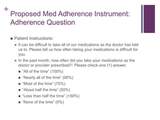 Medication Adherence Measure Update and Goals | PPT