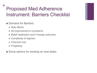 Medication Adherence Measure Update and Goals | PPT