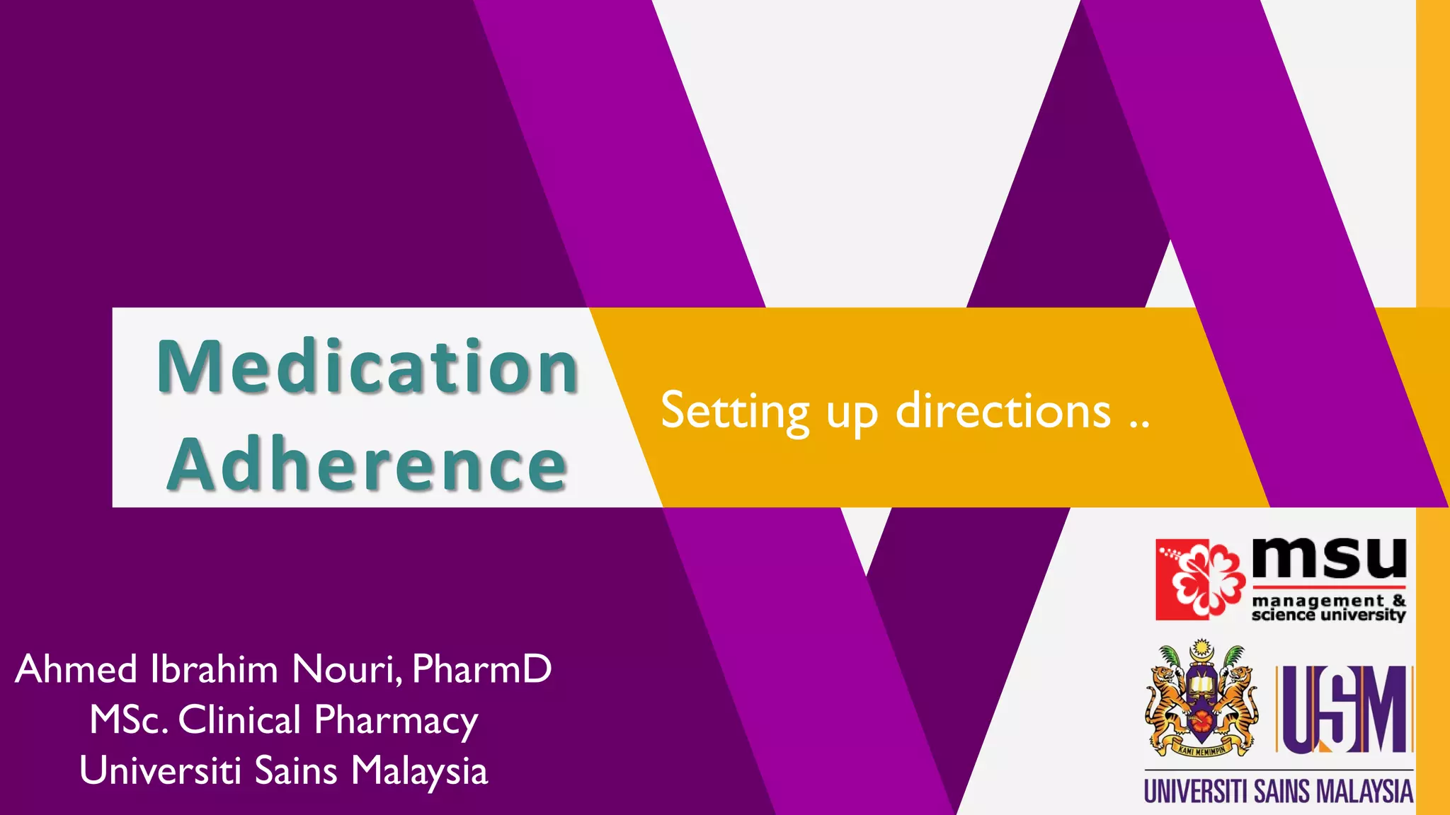 Medication Adherence , setting up directions .. | PDF