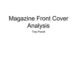 Front cover analysis | PPT
