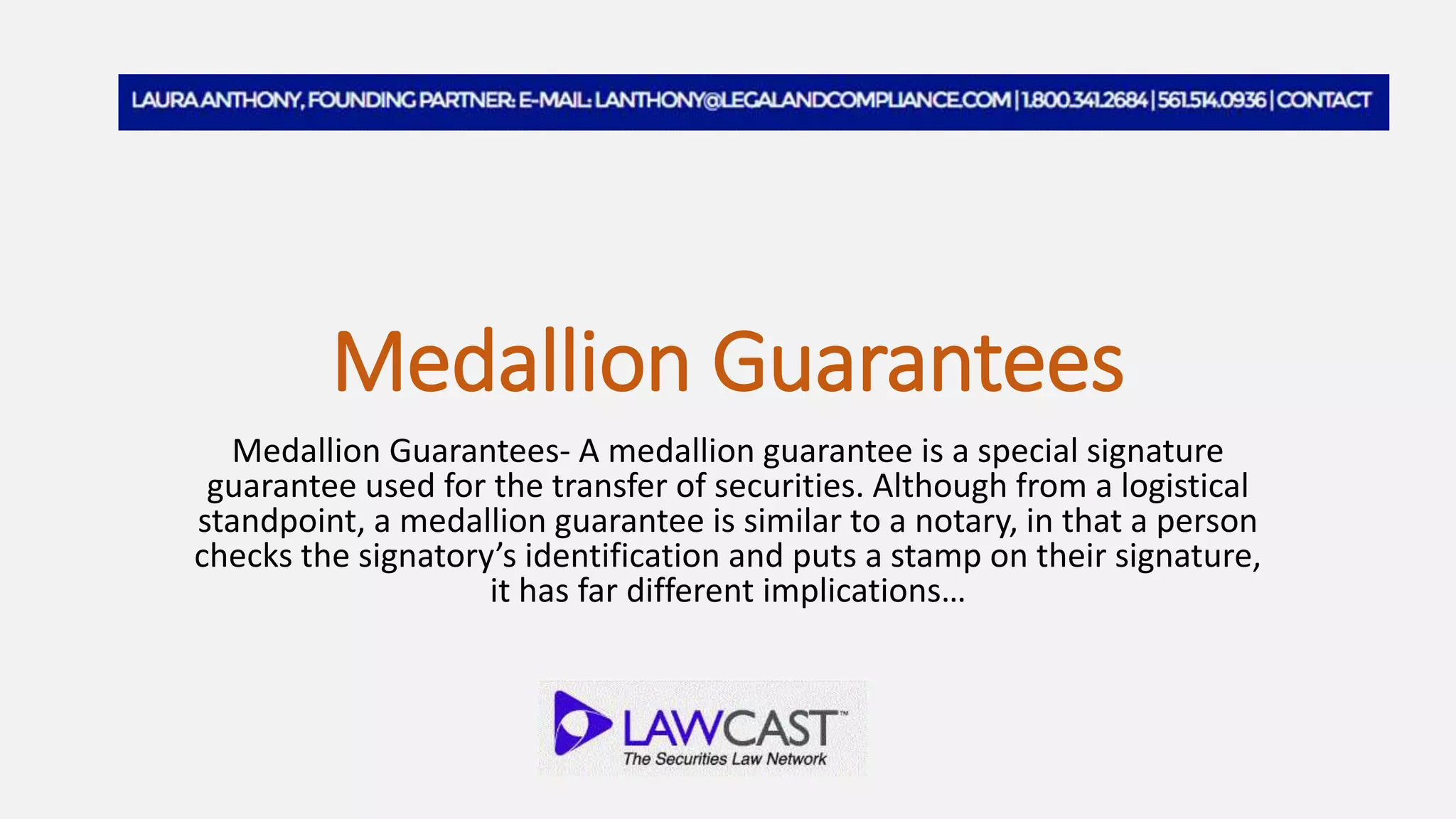Medallion Guarantees | PPT