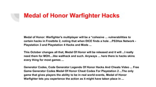 Medal of honor hacks pc | PPT