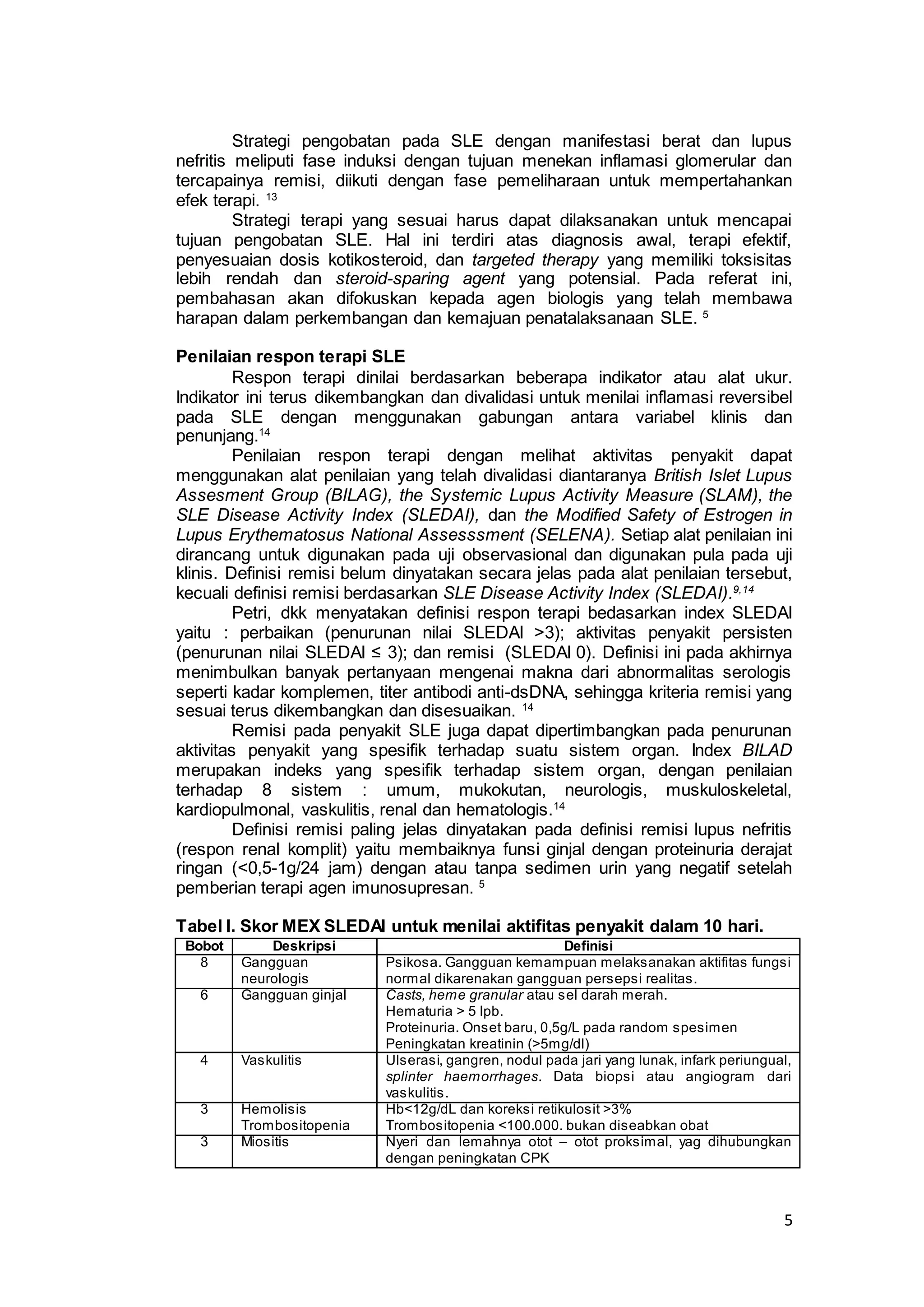 Penatalaksanaan Lupus Eritematosus Sistemik | DOCX