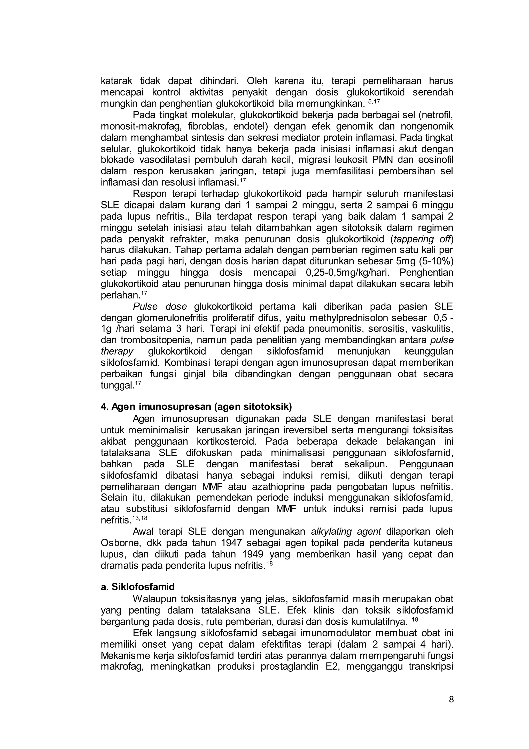 Penatalaksanaan Lupus Eritematosus Sistemik | DOCX