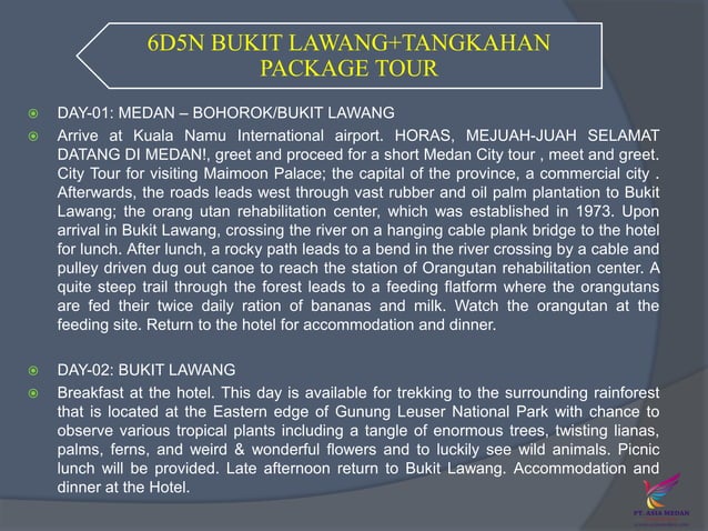 Medan tour package | PPTX