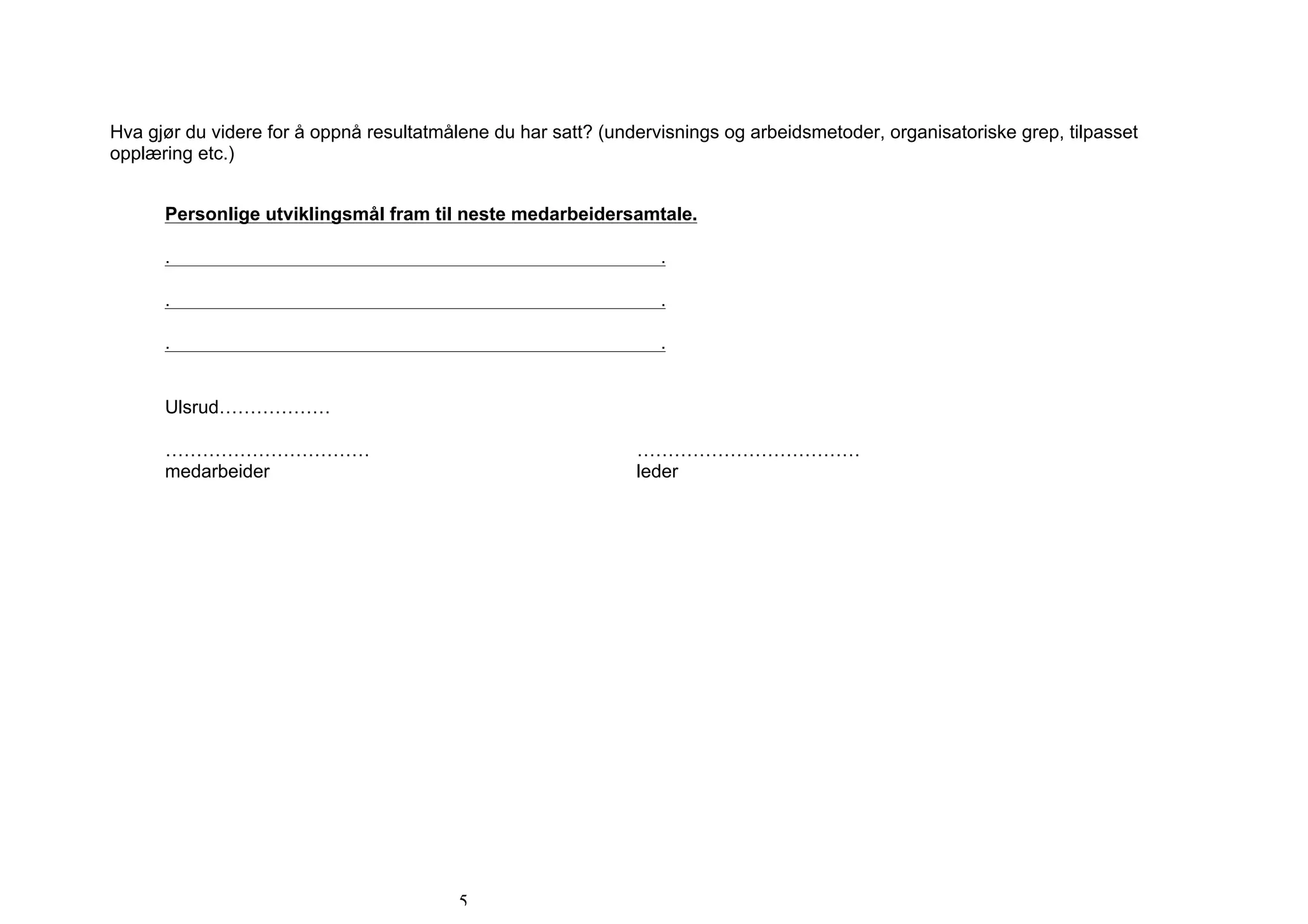 Medarbeidersamtaleskjema 2015 16 | PDF