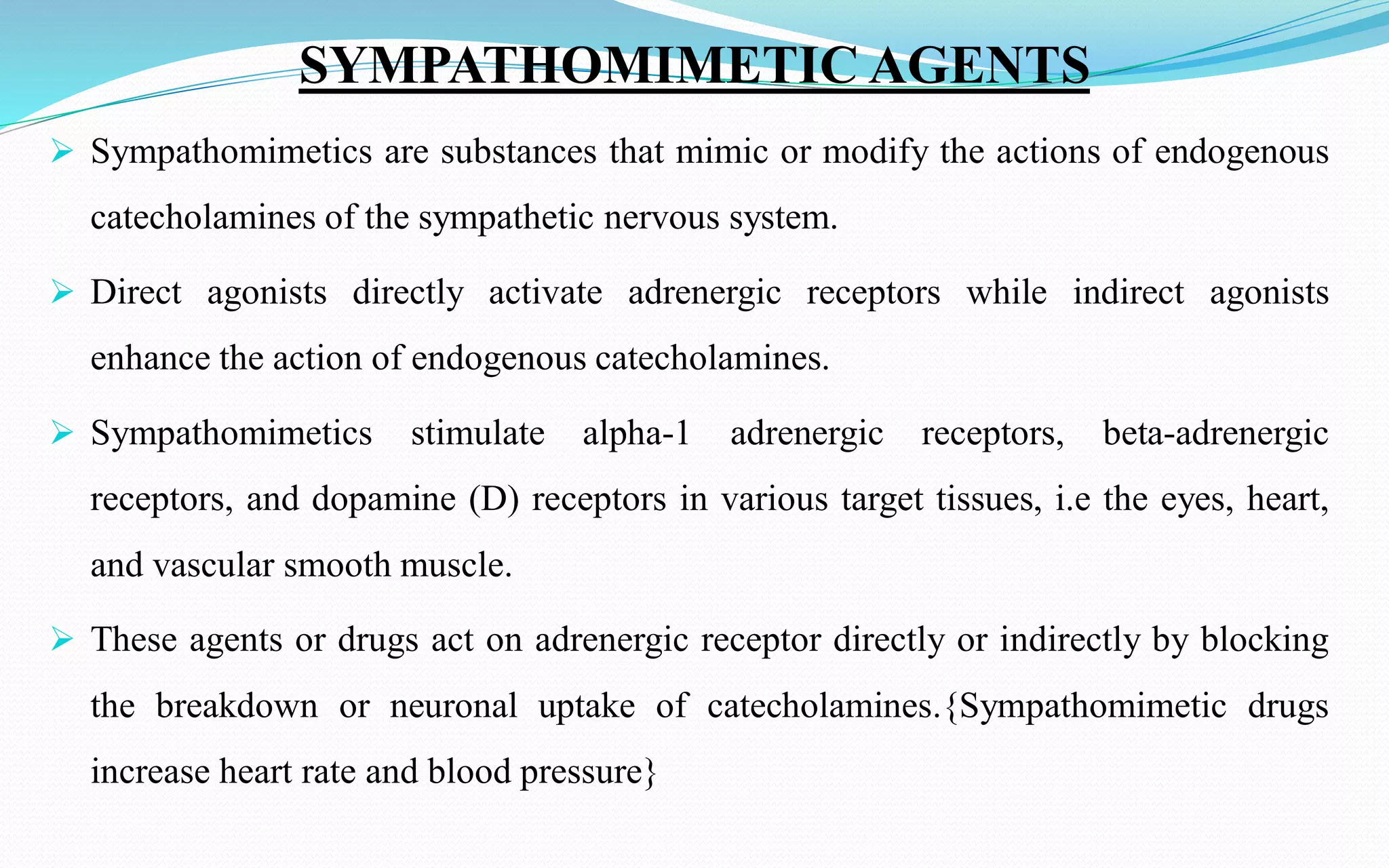 Medicinal chemistry, sympathomimetic agents, unit-2 ,4th sem | PDF