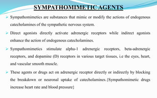 Medicinal chemistry, sympathomimetic agents, unit-2 ,4th sem | PDF