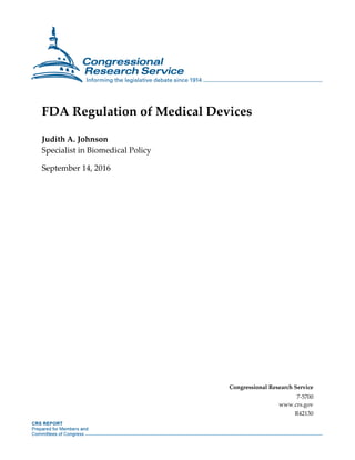 FDA Regulation of Medical Devices | PDF