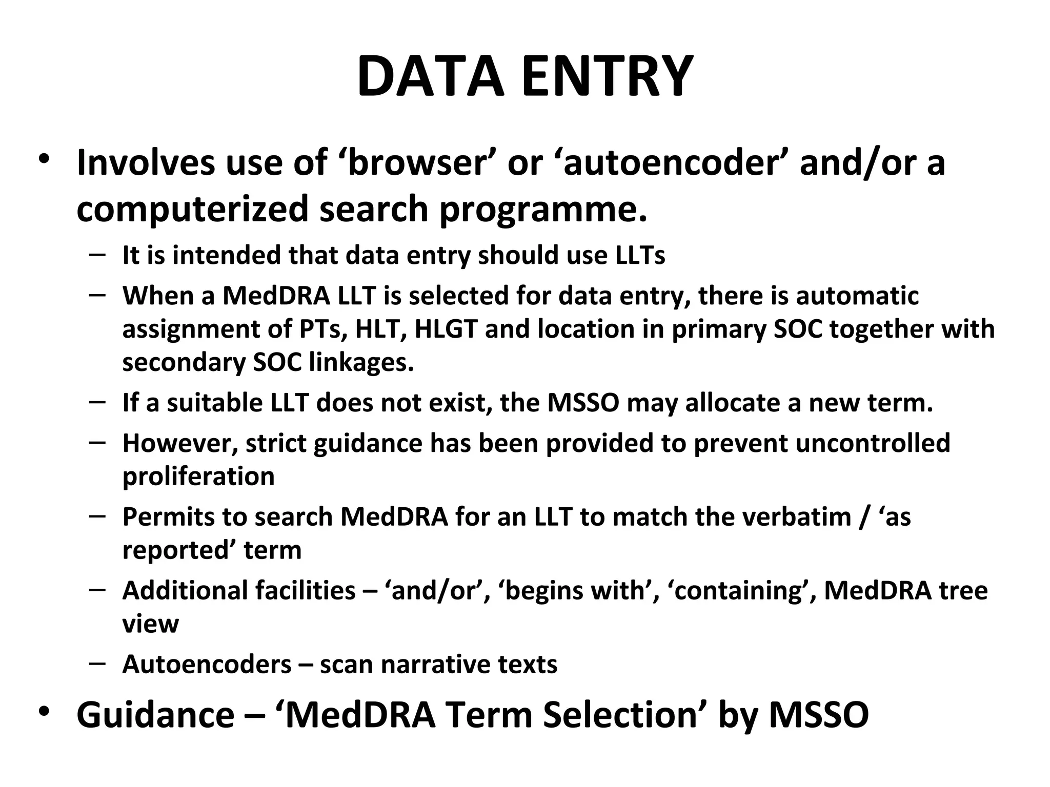 Medical Dictionary for Regulatory Activities (MedDRA) | PPT