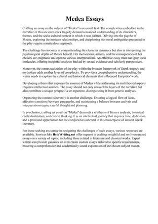 Medea Essays | PDF
