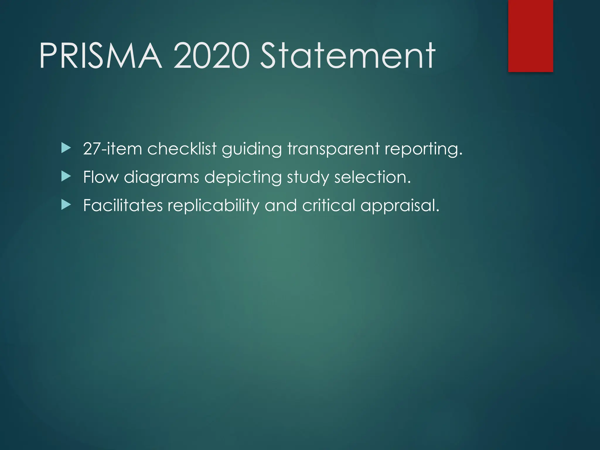 Med Ed Research based on protocols like PRISMA | PPT