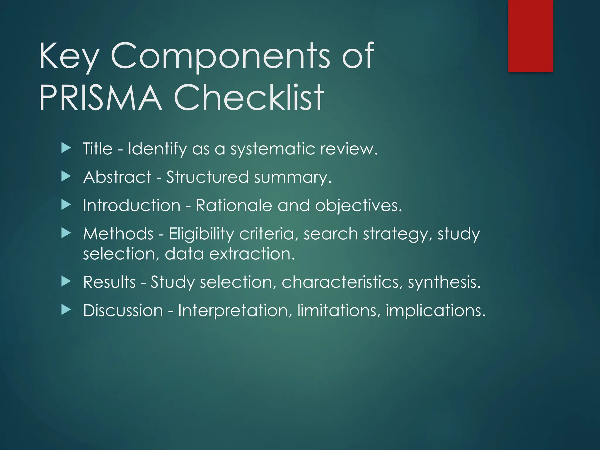 Med Ed Research based on protocols like PRISMA | PPT