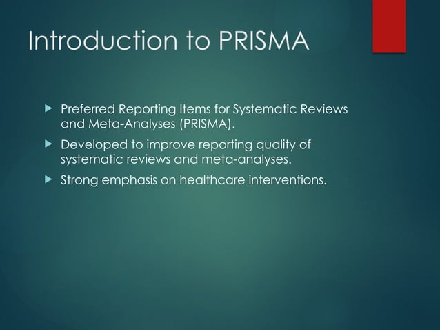 Med Ed Research based on protocols like PRISMA | PPT