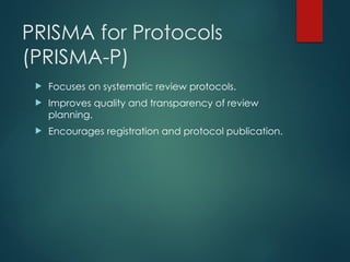 Med Ed Research based on protocols like PRISMA | PPT