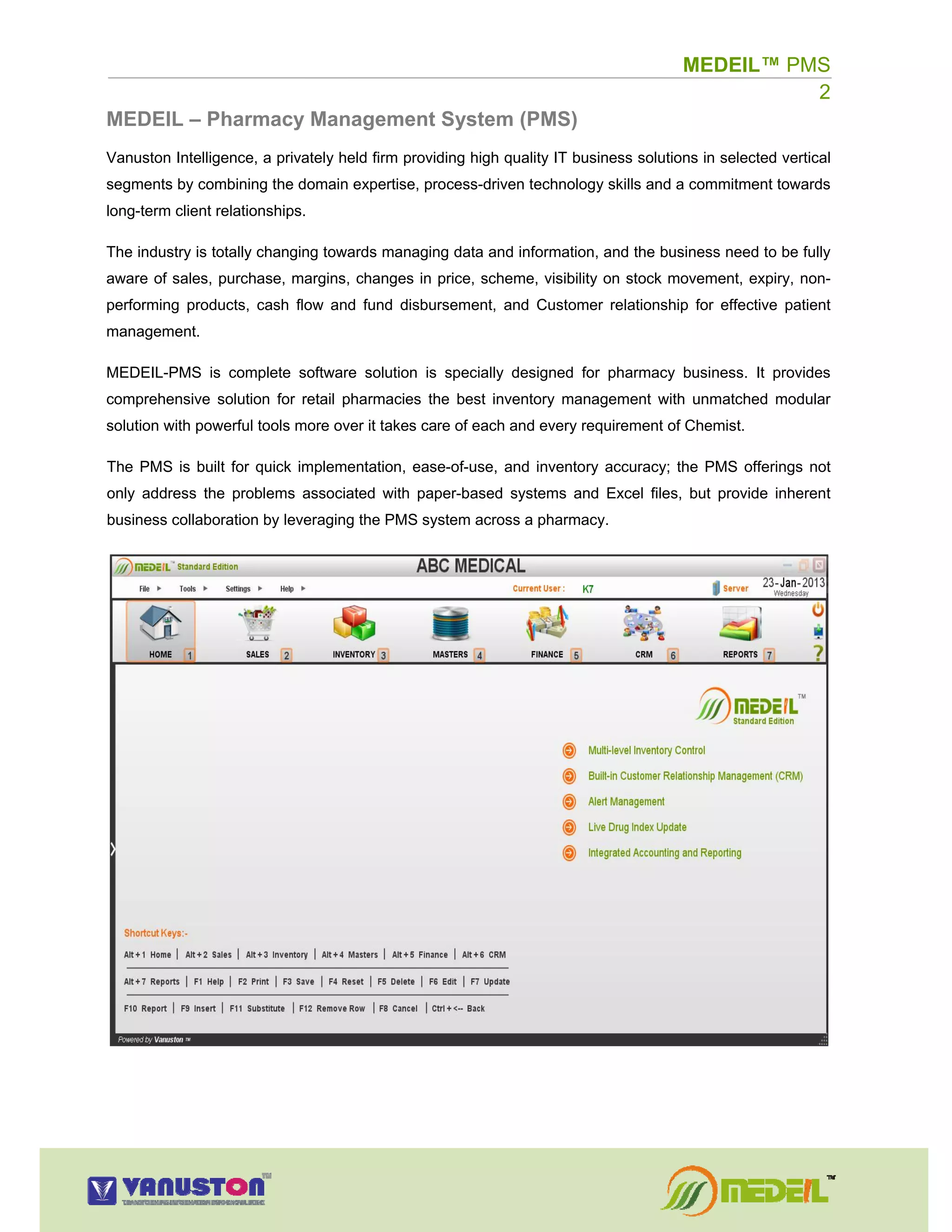 Medeil - Pharmacy Management software | PDF