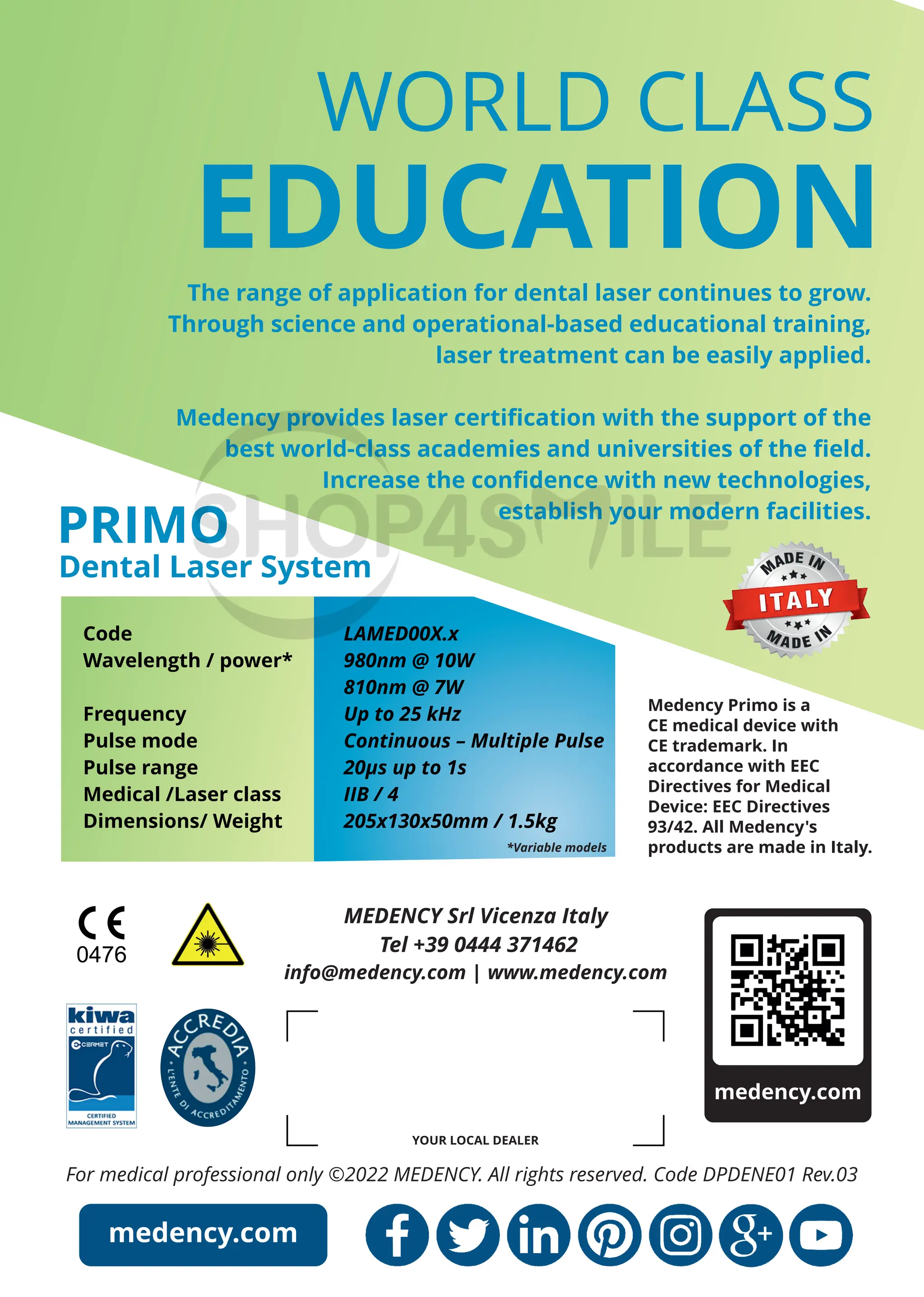 Medency Primo Soft Tissue Diode Dental Laser | PDF