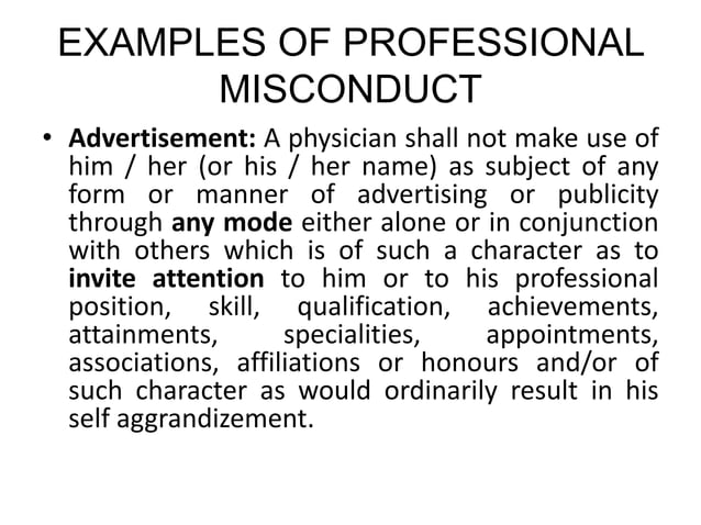 Medical Ethics and Professional Misconduct | PPTX | Medical Health