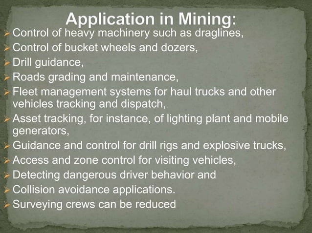 GPS system and its application in mining | PPT