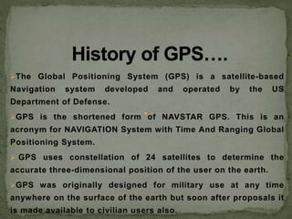 GPS system and its application in mining | PPT