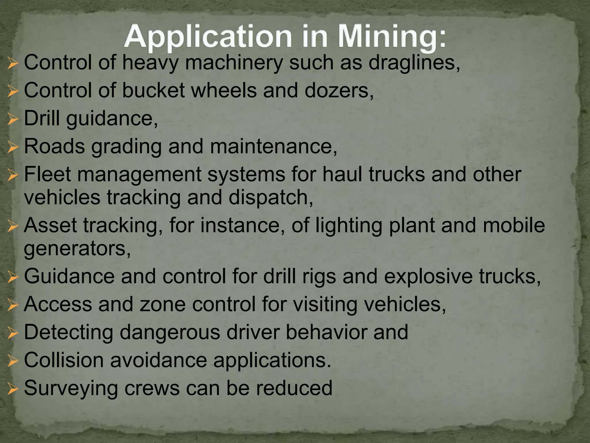GPS & its application in mining | PPTX