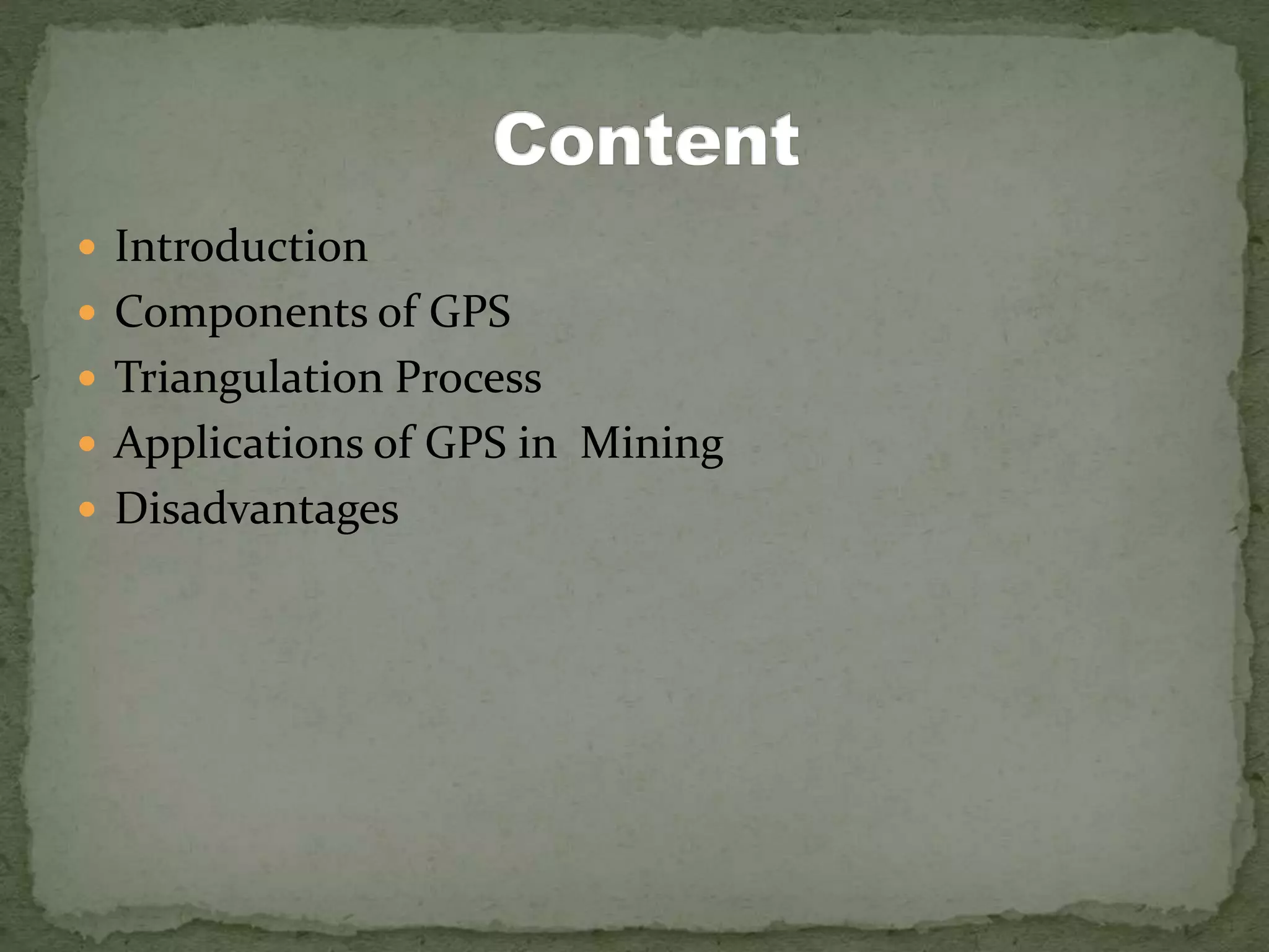GPS & its application in mining | PPTX