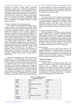 Analyzing the Effectiveness of In-Service Training (Inset) and Its Impact on the Professional ...