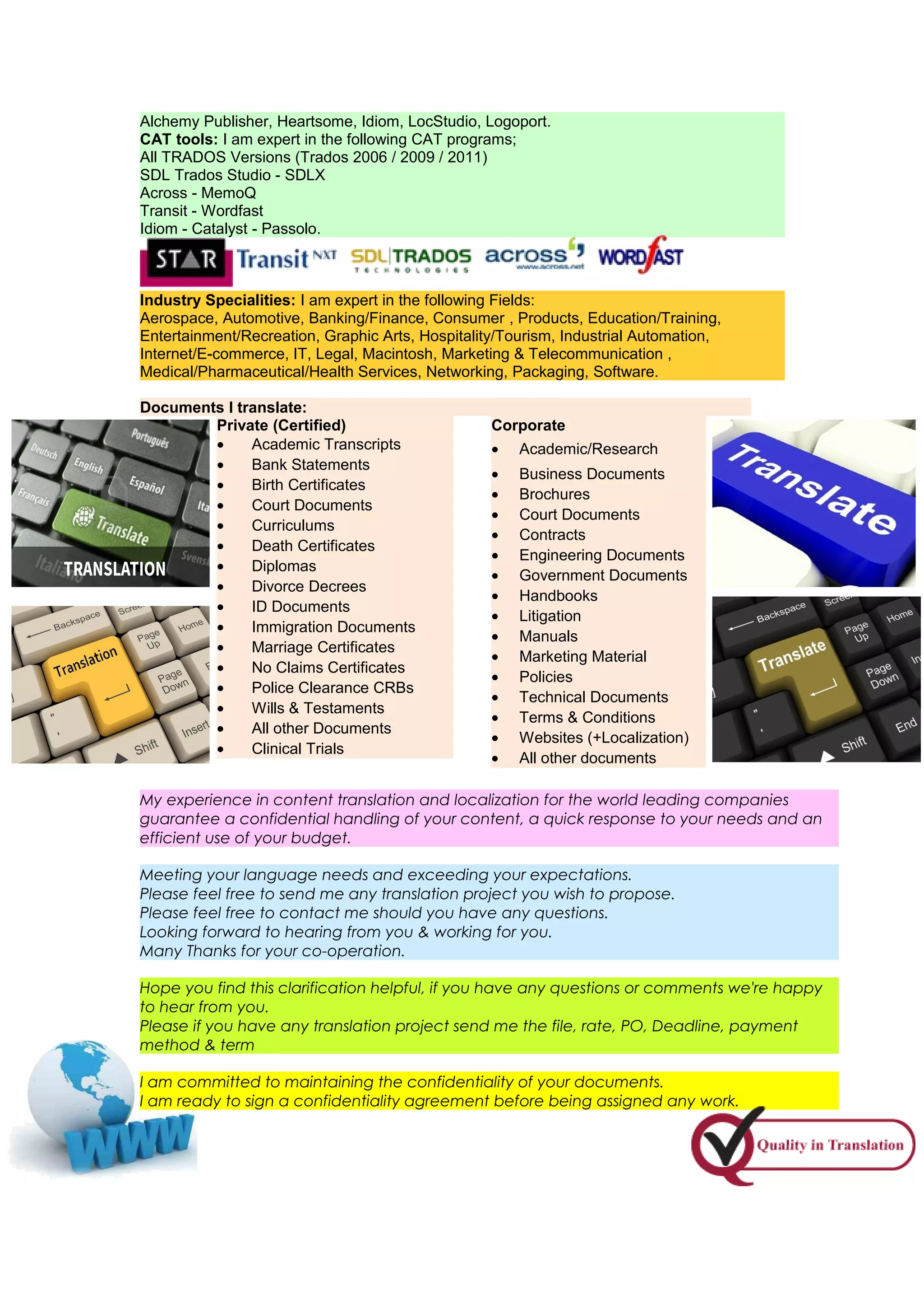 Medhat translation cv + | PDF