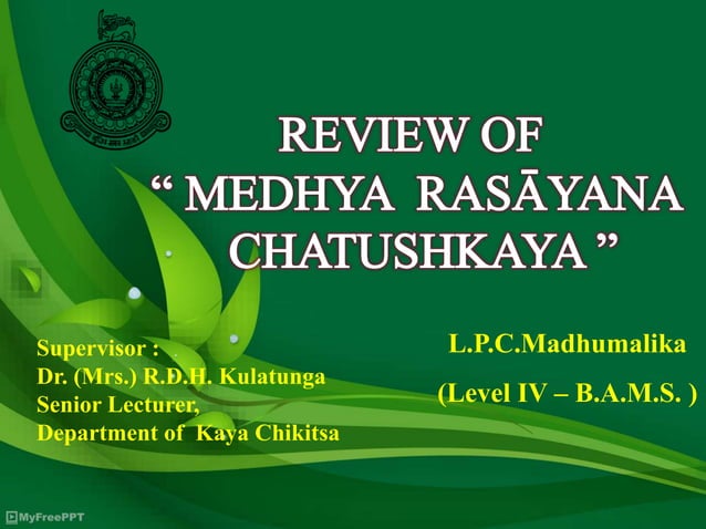 Medhya Rasayana Chathuskaya | PPTX | Hinduism | Religion & Spirituality