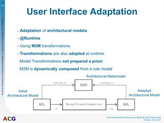 MEDI'2012: Runtime Adaptation of Architectural Models: an approach for ...