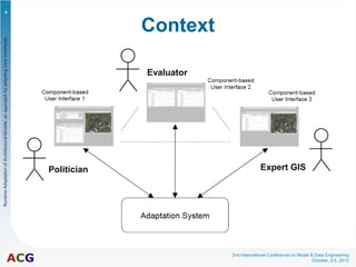 MEDI'2012: Runtime Adaptation of Architectural Models: an approach for adapting User Interfaces ...