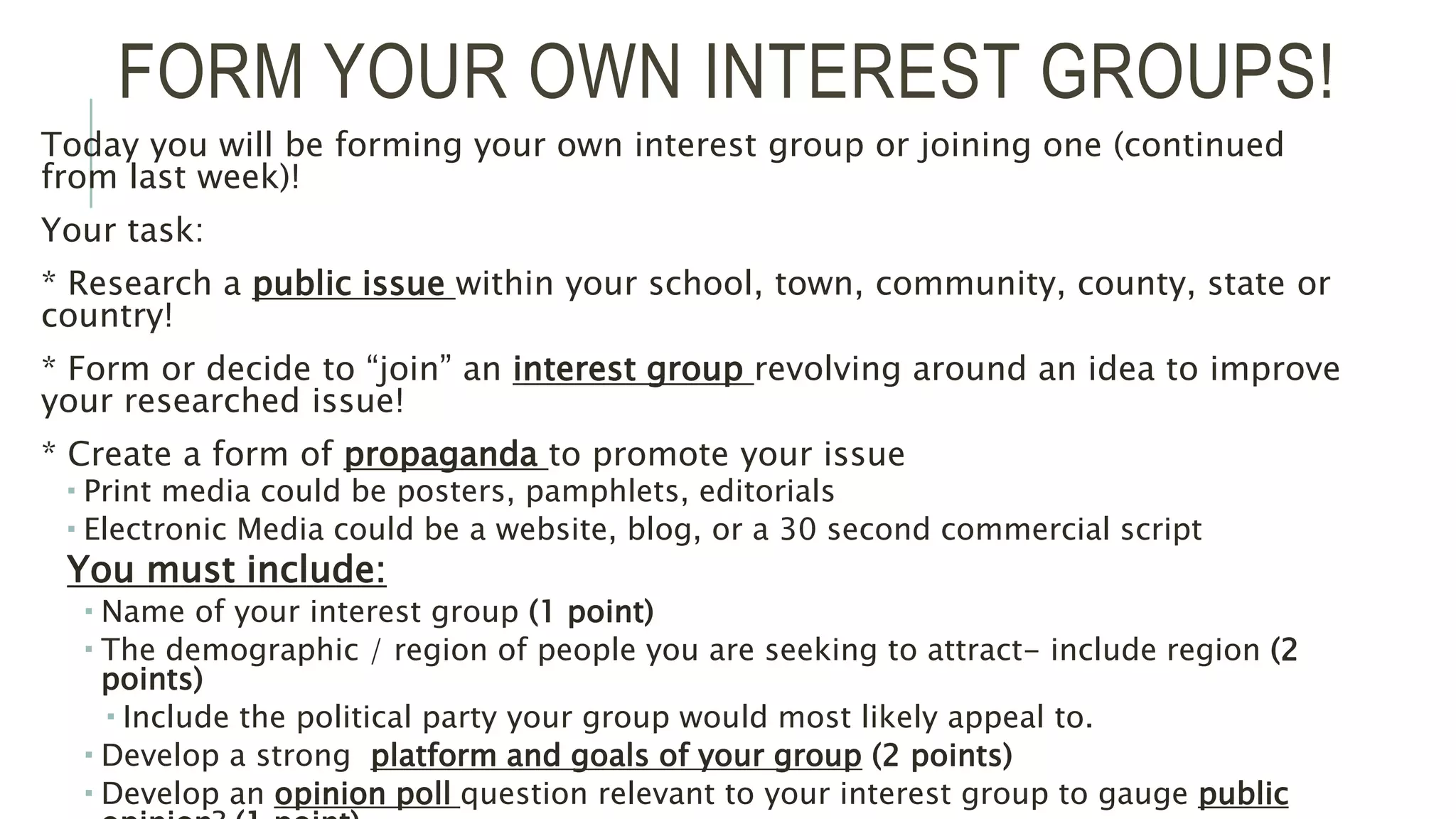 Media. interest groups. public issues slides | PPTX