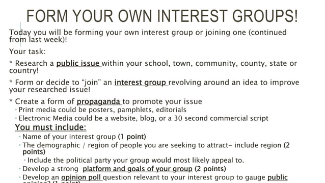Media. interest groups. public issues slides | PPT