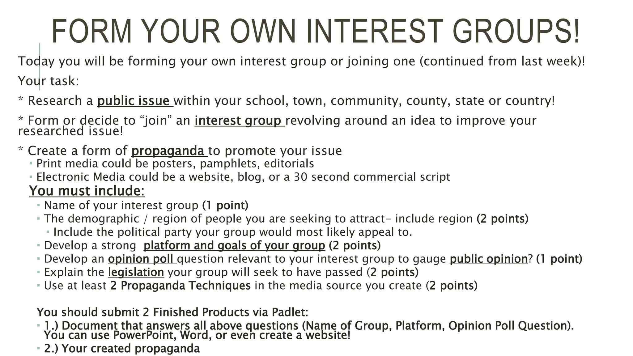 Media. interest groups. public issues slides | PPTX