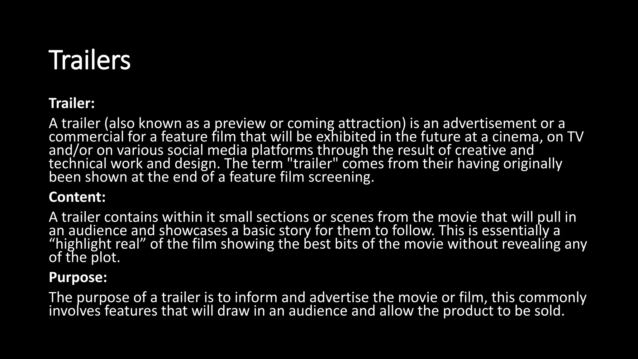 Trailer Research | PPTX