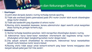 MATERI ADMINISTRASSI INFRASTRUKTURJARINGAN ROUTING STATIK | PPTX