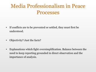 Media and Conflict Transformation | PPT