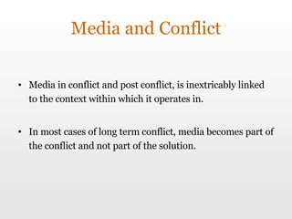 Media and Conflict Transformation | PPT