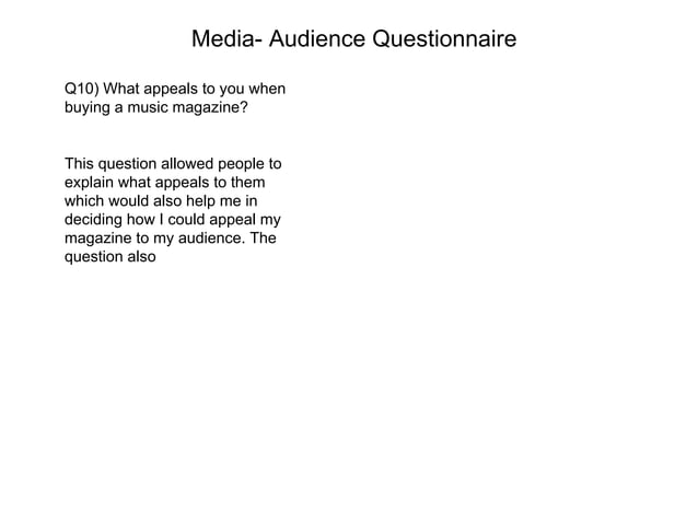 Media Audience Questionnaire | PPT