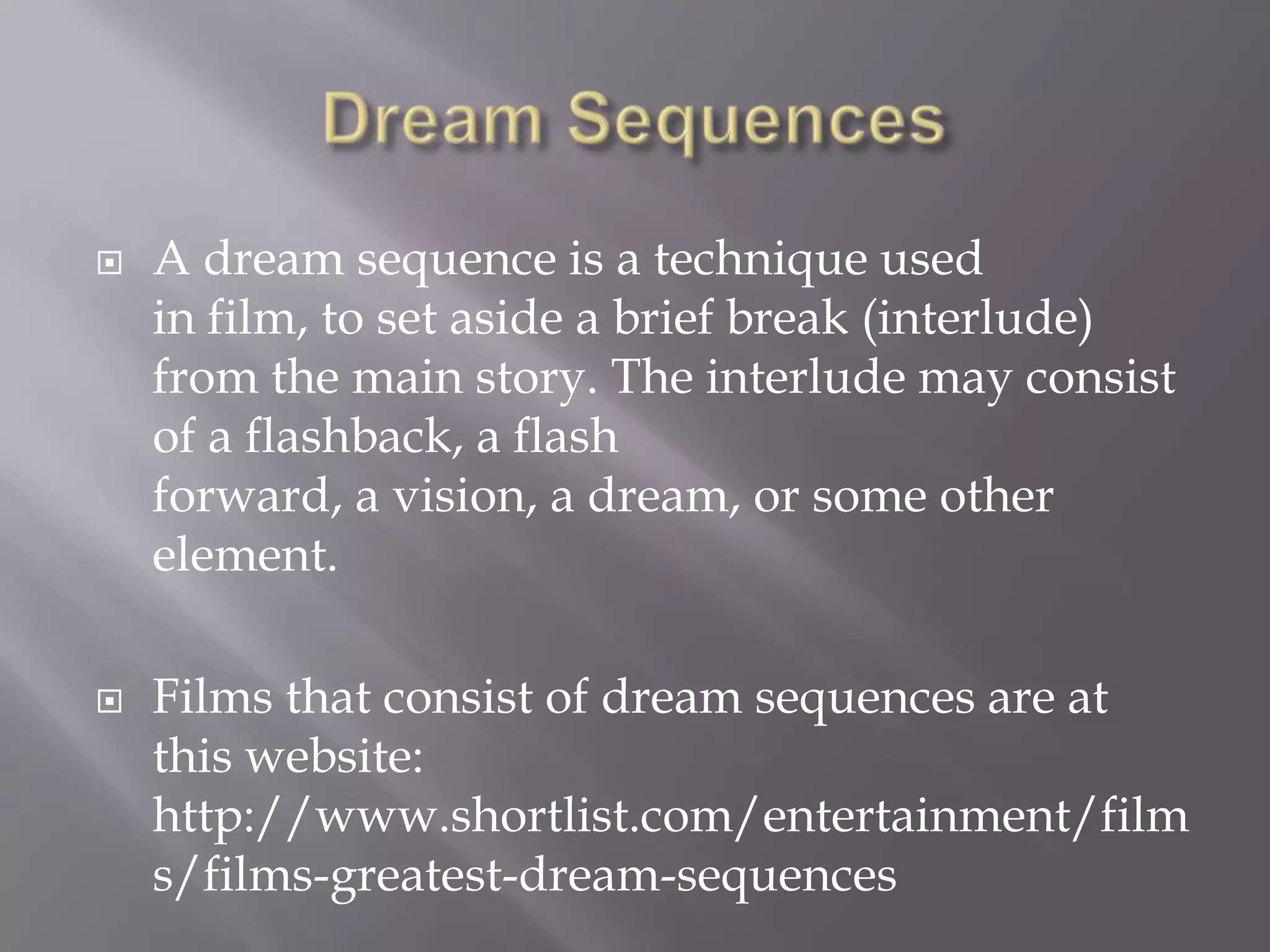 Media flashbacks, flash - forwards, point of view and repetition | PPTX